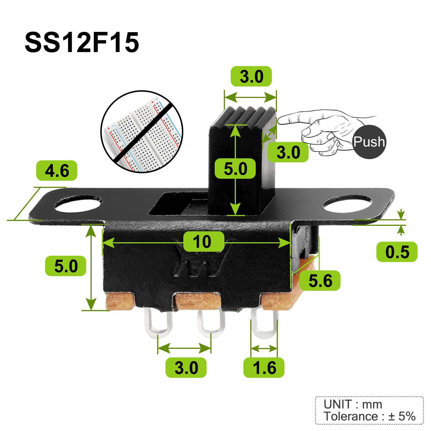 Snapklik.com : Chanzon SPDT Mini Micro Slide Switch 1p2t 2 Position 20pcs