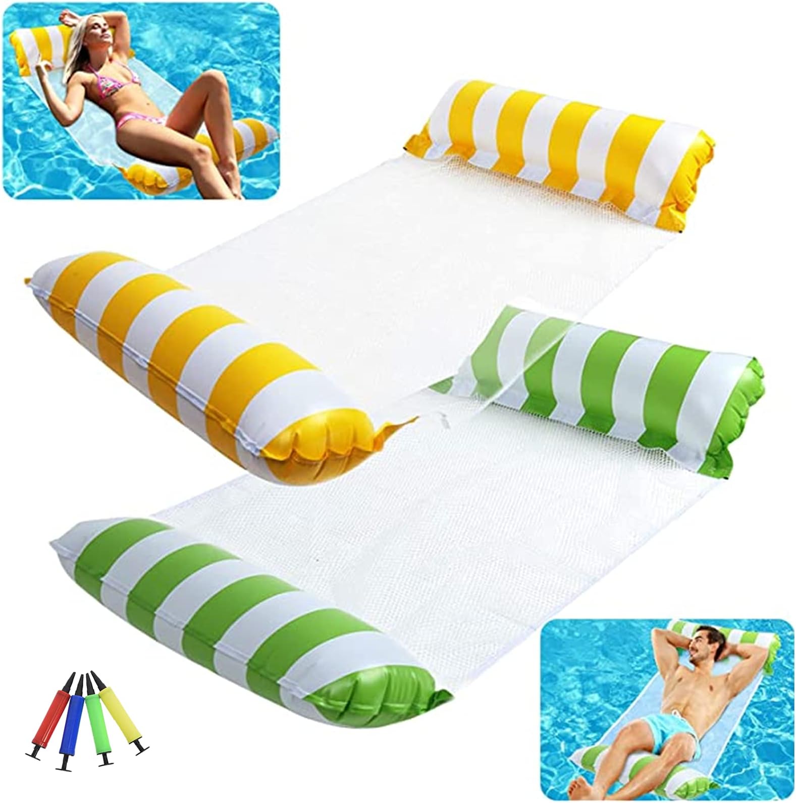 ikeoat Swimming Inflatable Pool Float, Multi-Purpose 4-in-1 Water ...