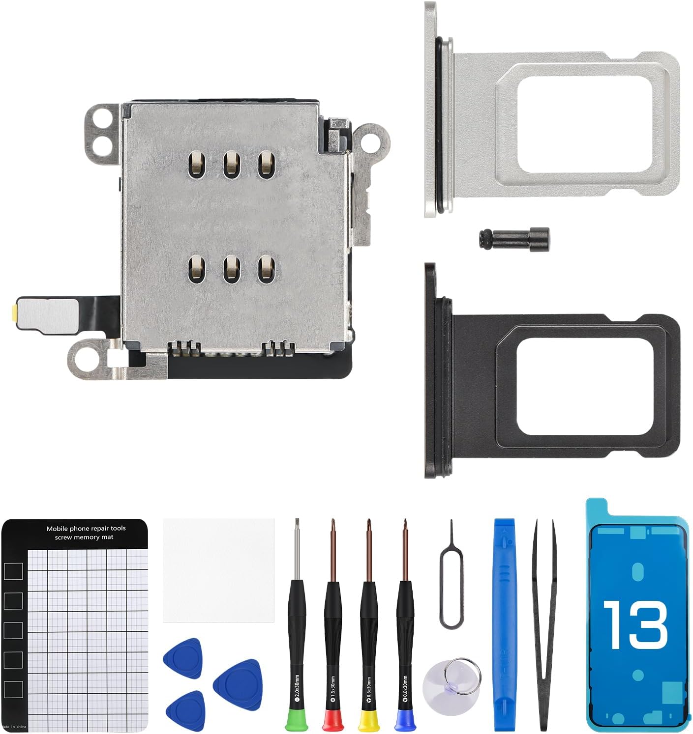 Amazon.com: Risidamoy for iPhone 13 Dual SIM Card Reader Flex Cable ...