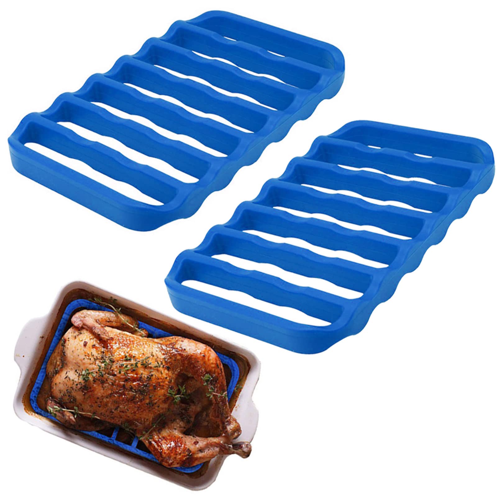Amazon.com: Fivebop 2 Pack Silicone Roasting Racks Non Stick Easy-Clean ...