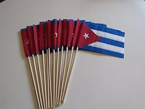Amazon.com: Lot of -12-4x6 Inch Cuba Cuban Flags Desk Hand Held Stick ...
