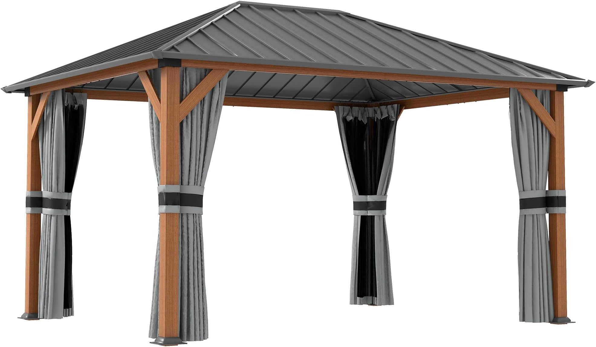 Outsunny Tonnelle de Jardin extérieur 4 x 3 m pavillon de Jardin avec ...