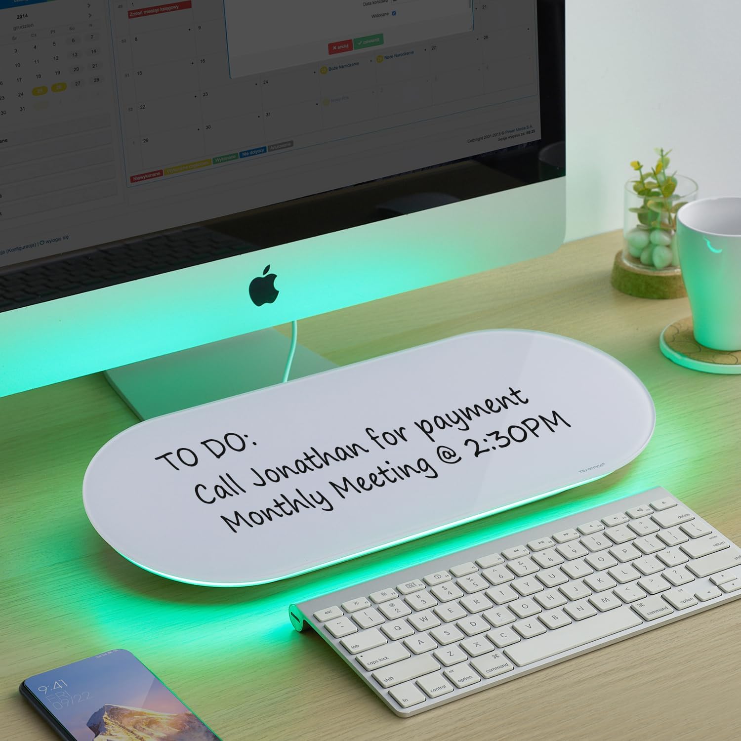 Amazon.com : Birch Compact Desktop Whiteboard Bundle - Glass Desk Dry ...