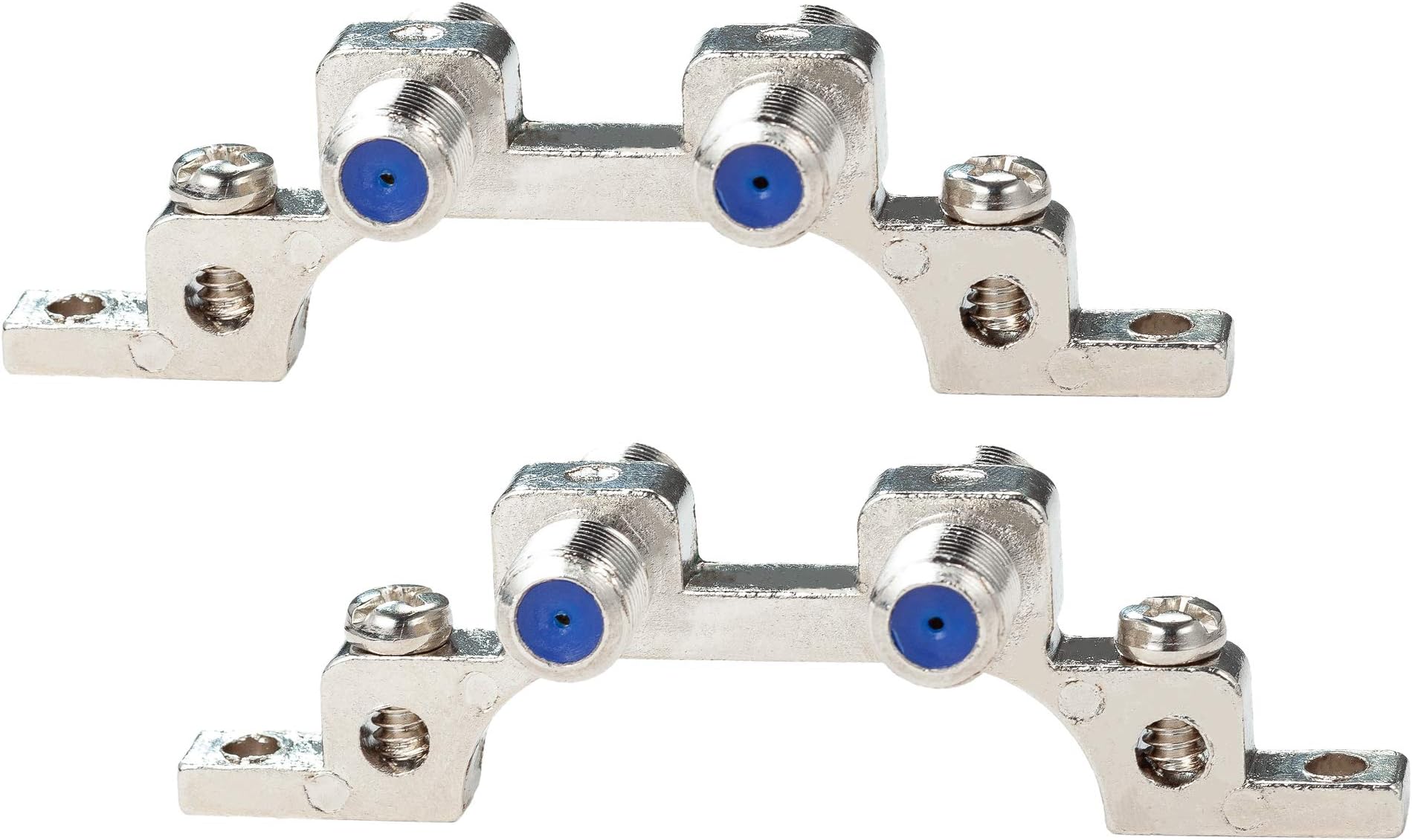 Coax Grounding Block, 2-Pack F-pin Female Dual/Two Port Coaxial ...