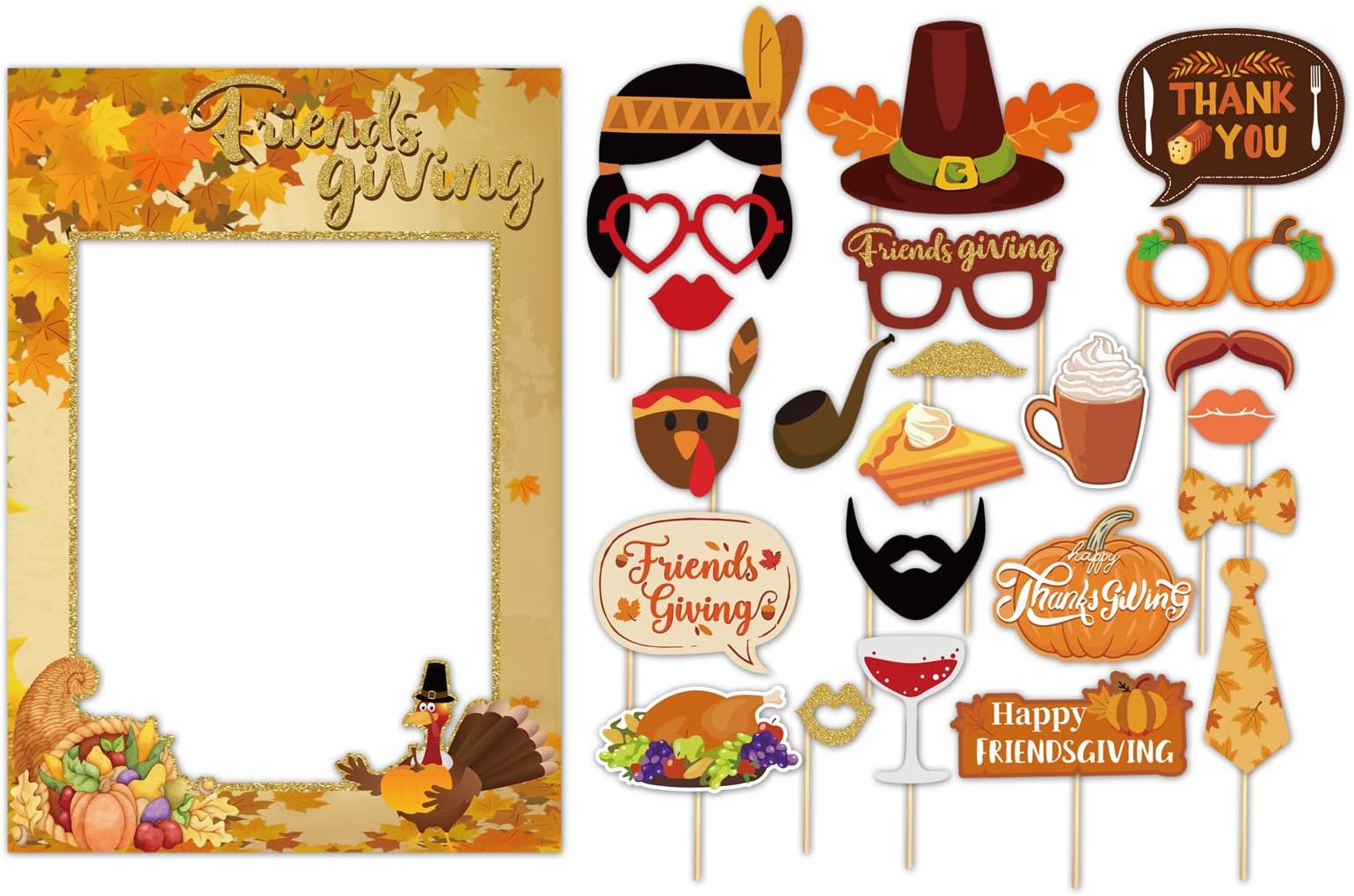 Amazon.com: Fall Decor Happy Fall Gnomes Pumpkin Photo Booth Frame and ...