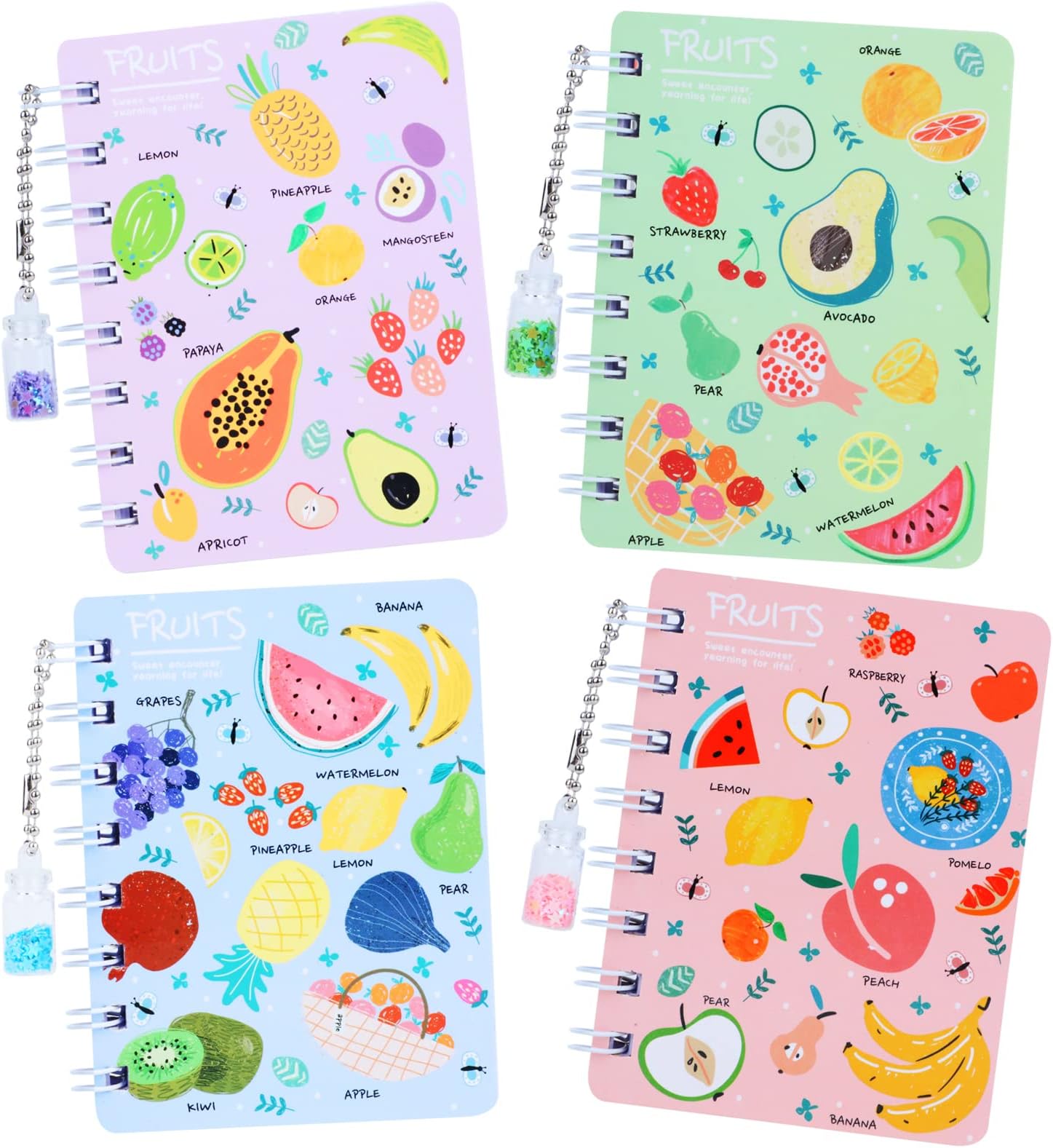 Amazon.com : Aifieego Kawaii Mini Cute Fruit Notepads,Small Spiral ...