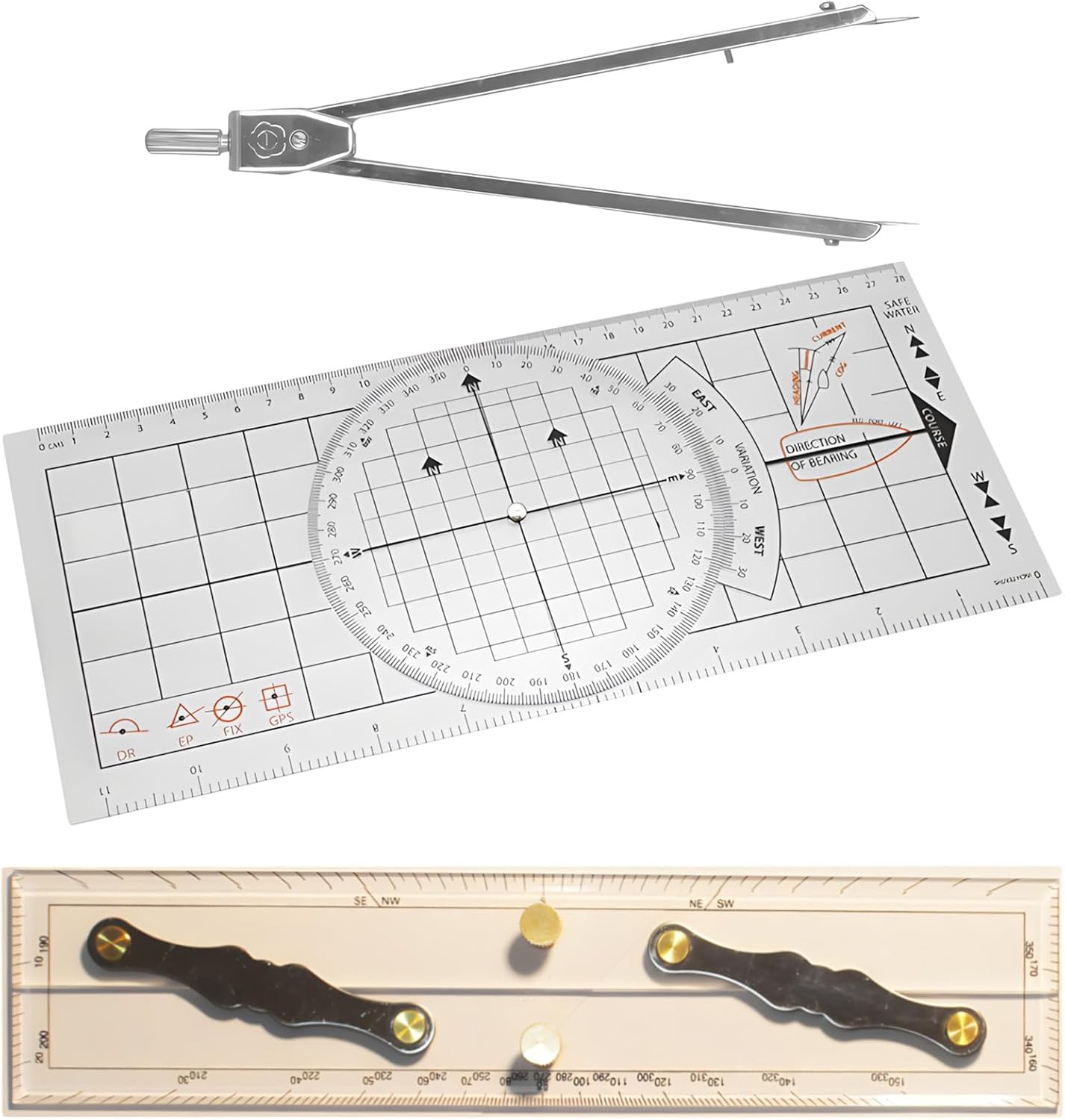 Amazon.com: Marine Navigation Kit, 3 Pcs Nautical Chart Plotting Tool ...