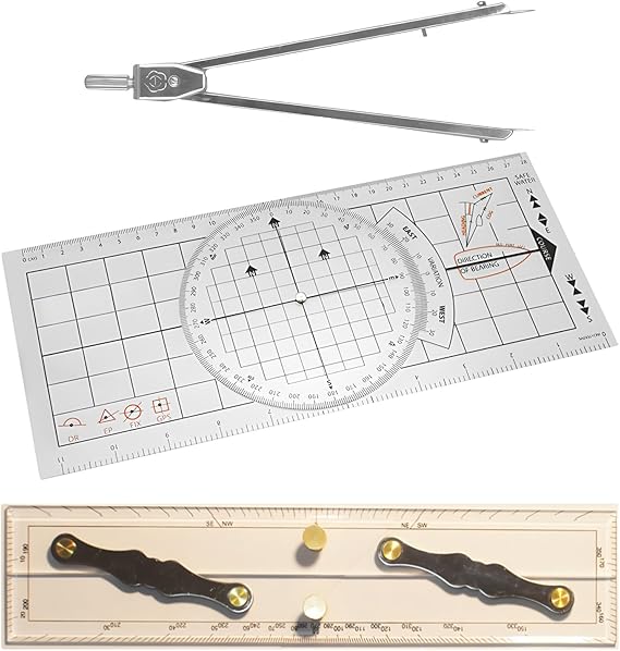 Amazon.com: Marine Navigation Kit, 3 Pcs Nautical Chart Plotting Tool ...
