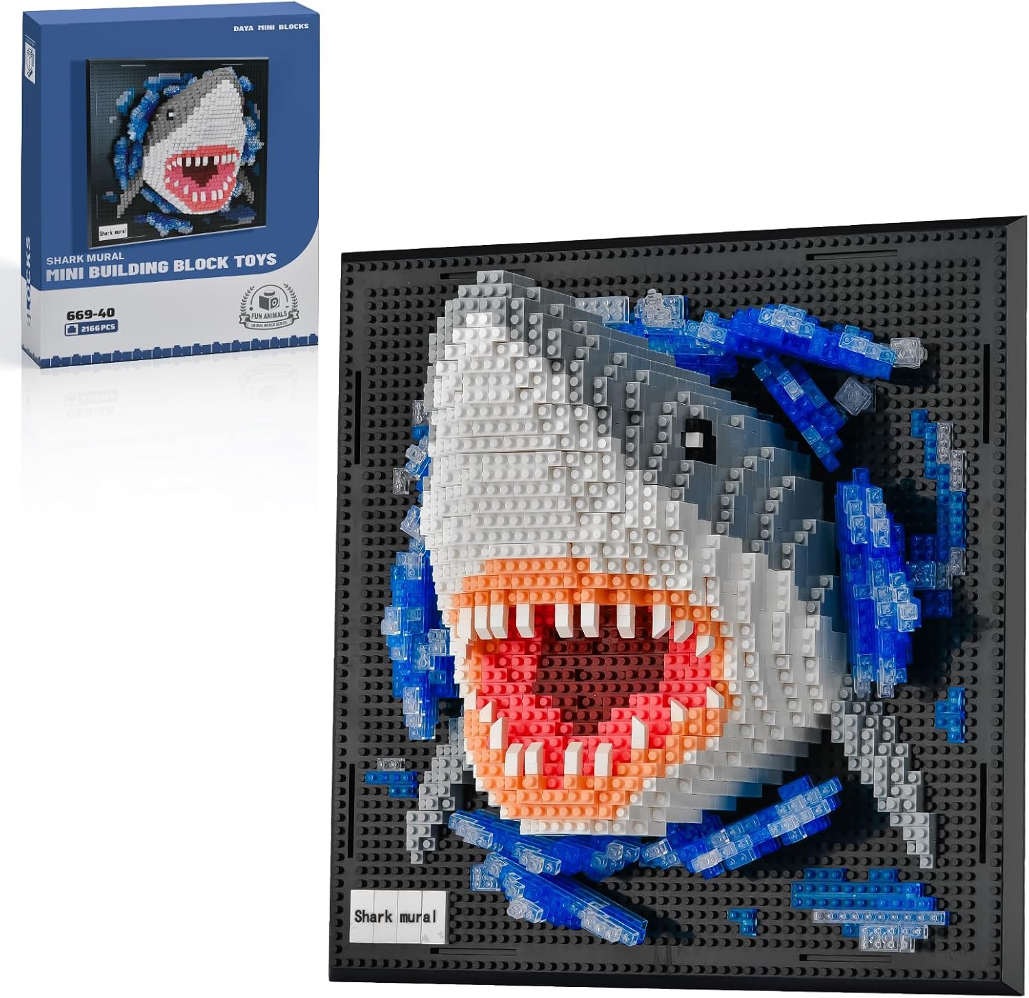 Amazon.com: BNG Wall Art Shark Building Sets for Adult,Animals Building ...