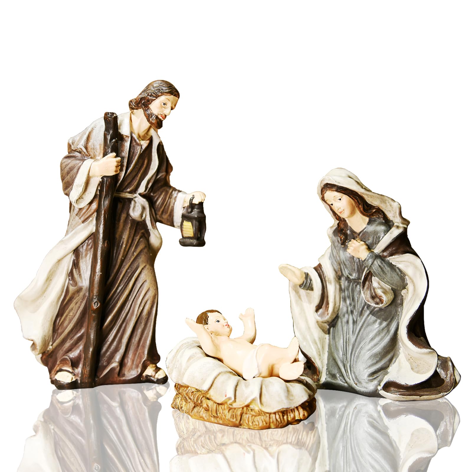 Amazon.com: Braxio Christmas Nativity Set Collectible Figurines - Holy ...
