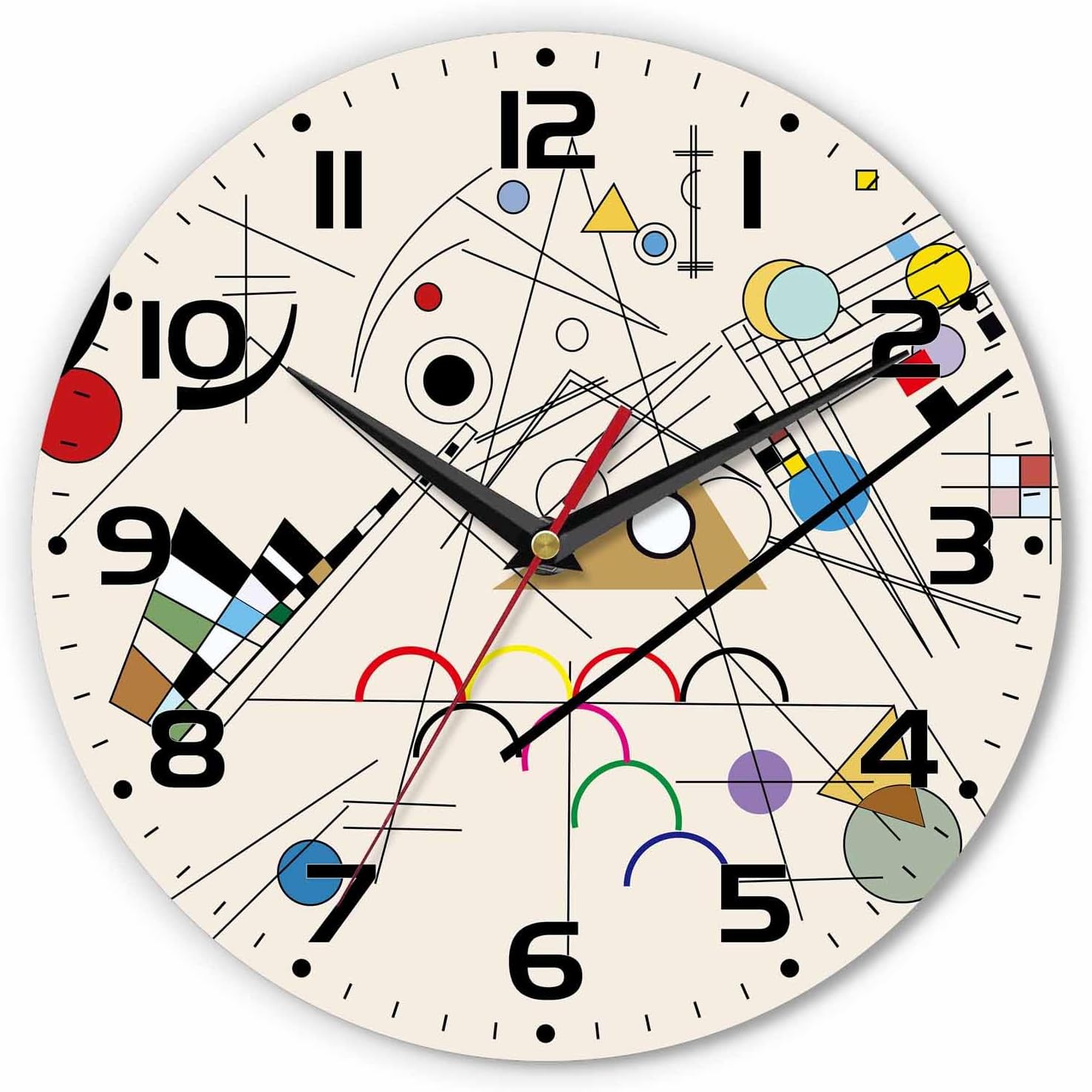 Amazon.com: Abstract Shape Painting Wall Clock 10 Inch Battery Operated ...