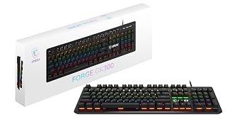 Amazon.com: msi Forge GK300 Blue US - Mechanical Keyboard, Blue ...