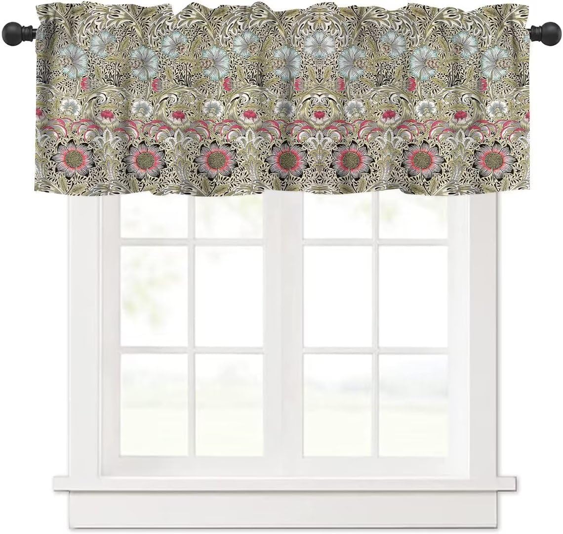 Amazon.com: SHElifestyle Retro Boho Floral Window Valance Curtain ...