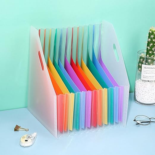NISUN 12 Pockets Vertical Expanding File Folders Letter A4 Size ...