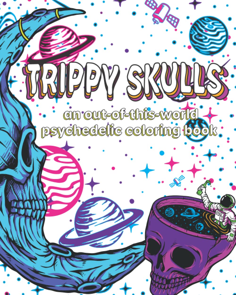 trippy coloring pages skull