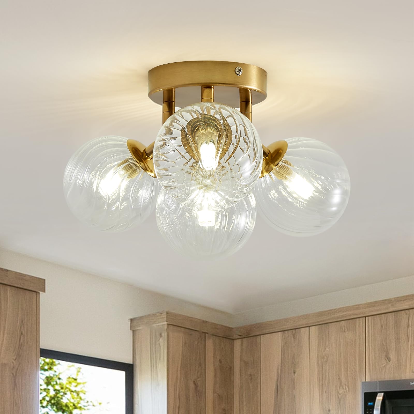 NIUZDU Modern Semi Flush Mount Ceiling Bubble Light Fixture,4-Light ...