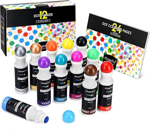 Amazon.com: Magicfly Washable Dot Markers, 12 Colors Bingo Daubers with ...
