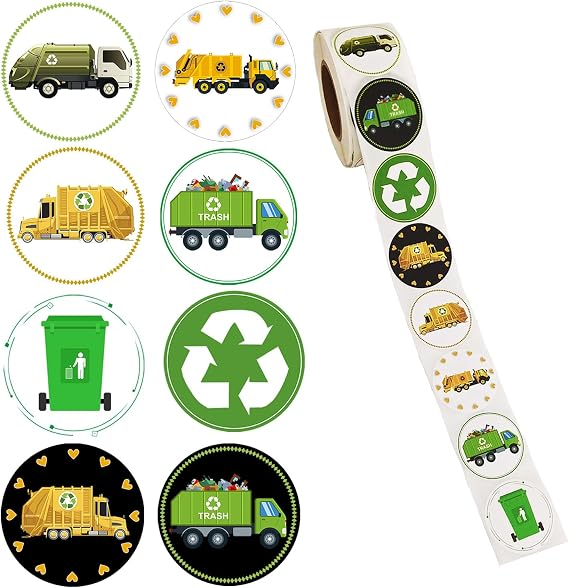 Amazon.com: Oringaga 500 Garbage Truck Party Decorations Recycle Roll ...