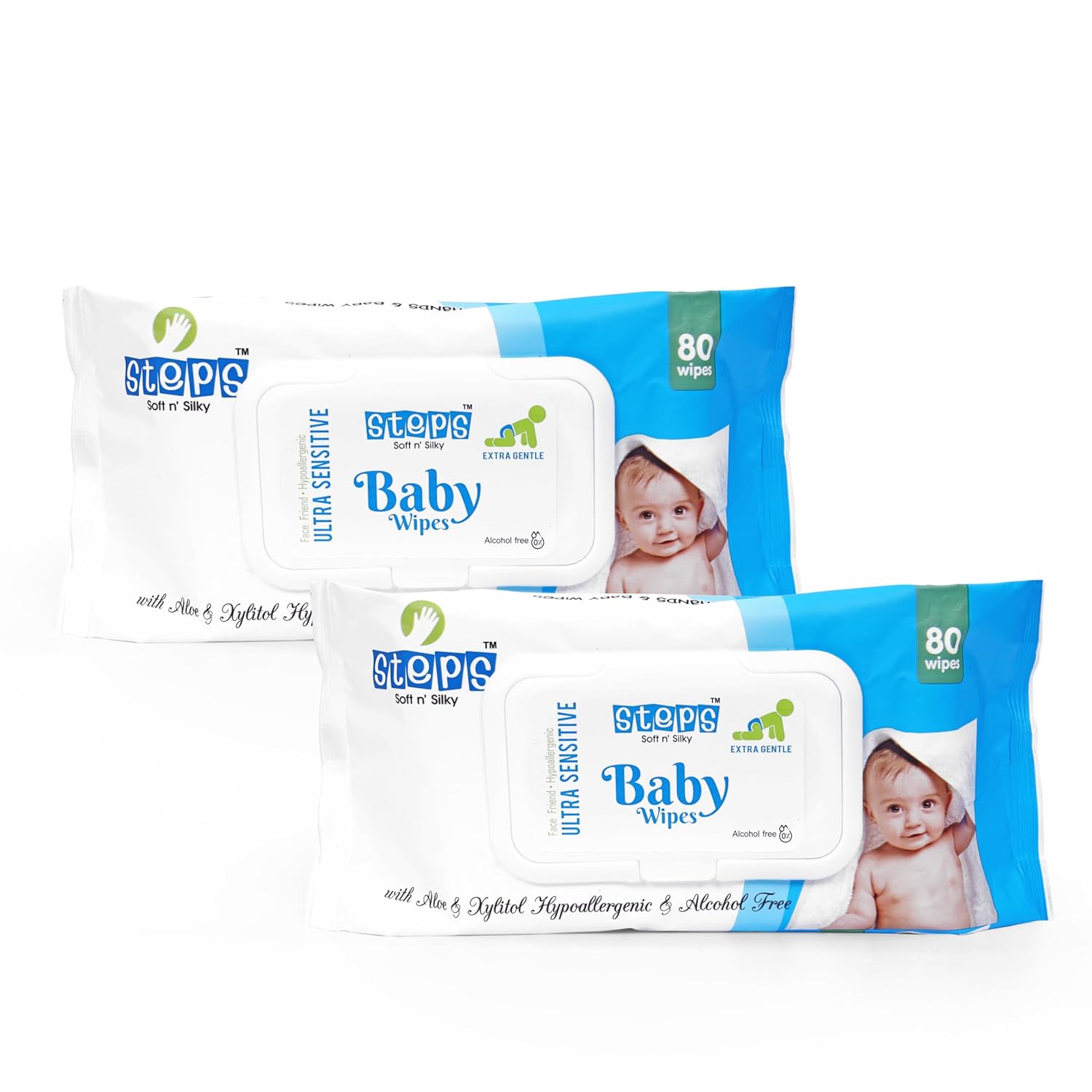 Amazon.in: Buy Steps Soft N Silky Cleansing Gentle Wet Baby Wipes (Pack ...