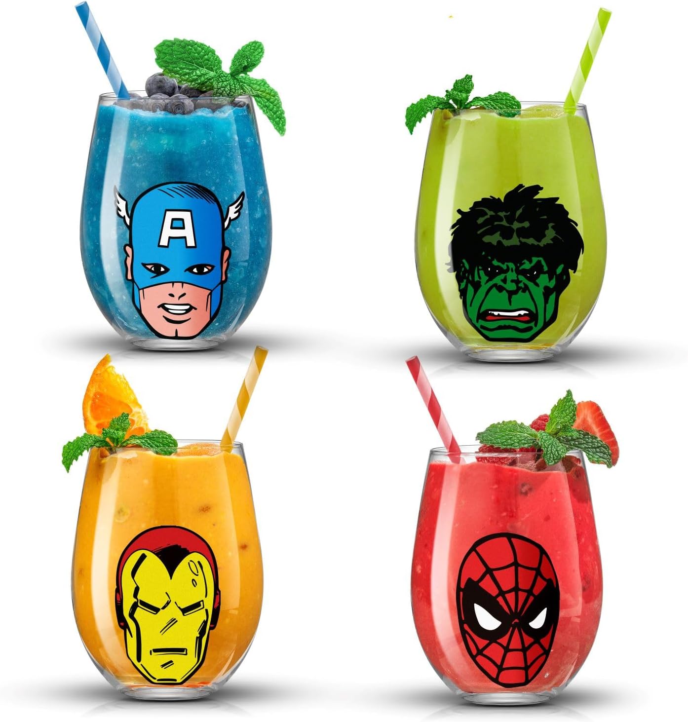 Amazon.com: Bazillion Dreams Marvel Avengers 4-Pack Mugs - Superhero ...