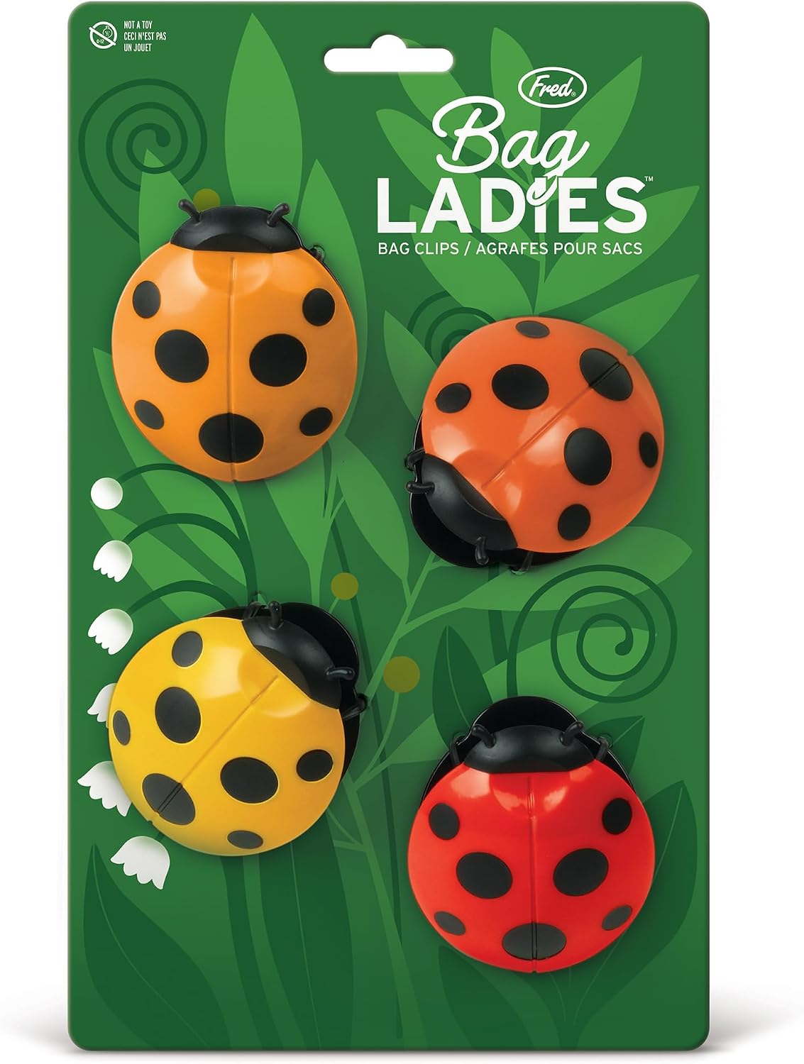 Amazon.com: Genuine Fred BAG LADIES, Ladybug Bag Clips, Set of 4, Cute ...
