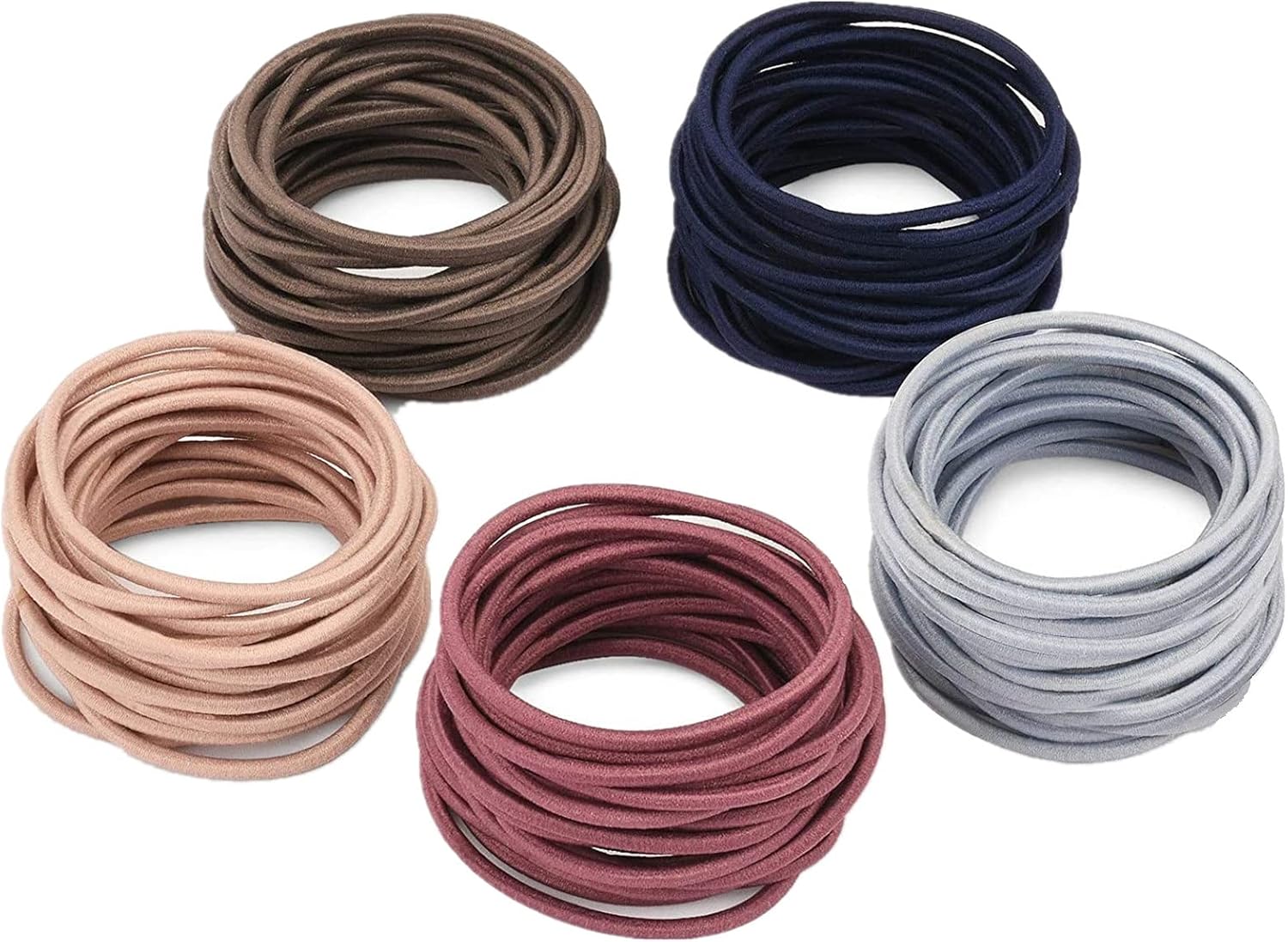 Reayou 100 pcs Hair Elastic Ties for Thick and Curly Hair No Metal Hair ...