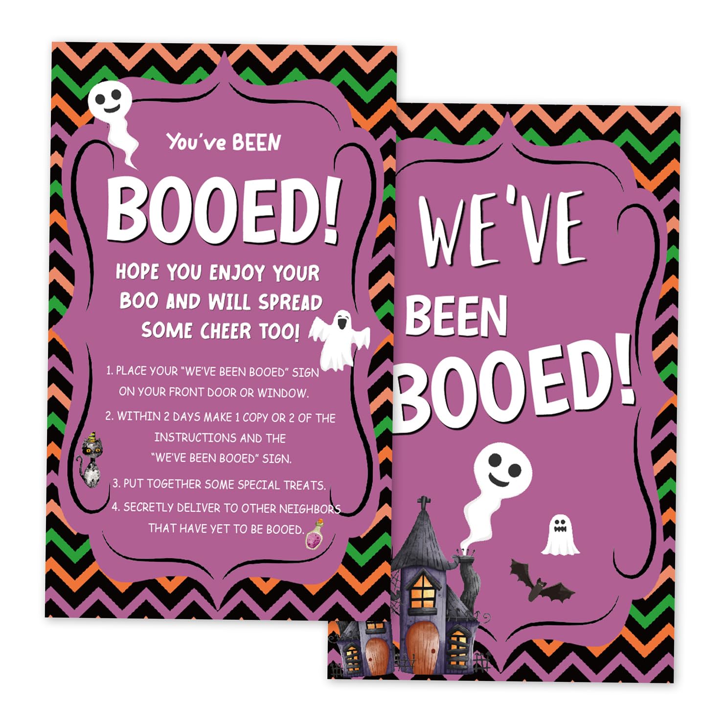 TFCIATE 2.1 x 3.5 We’ve Been BOOED, You’ve Been BOOED Game Card Set (40 ...