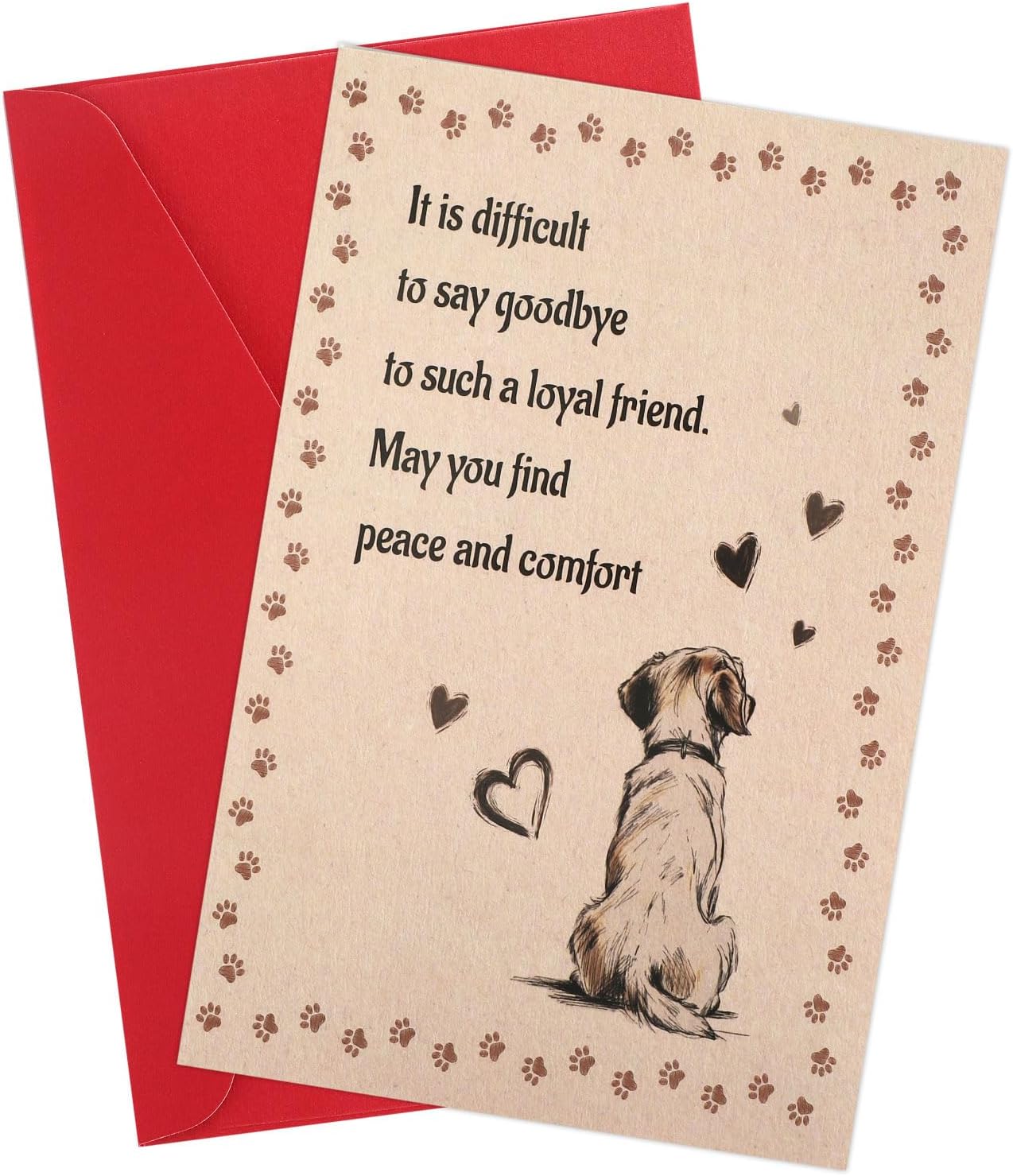 Pet Sympathy Card for Loss of Dog, Heartfelt Message Printed Dog ...