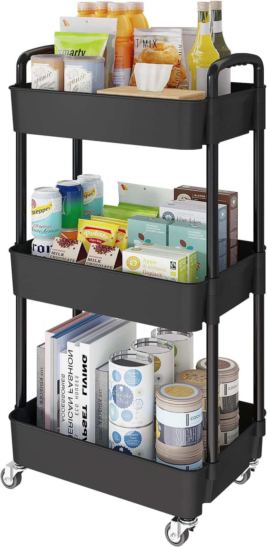 Amazon.com: YANXUS 3-Tier Rolling Carts with Wheels Storage Cart Makeup ...