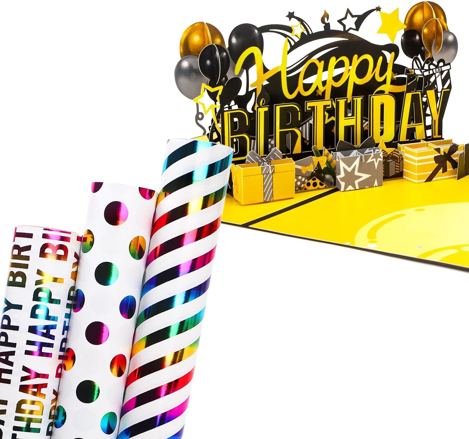 Amazon.com: Ribbli Pop Up Birthday Card and Iridescent Birthday ...