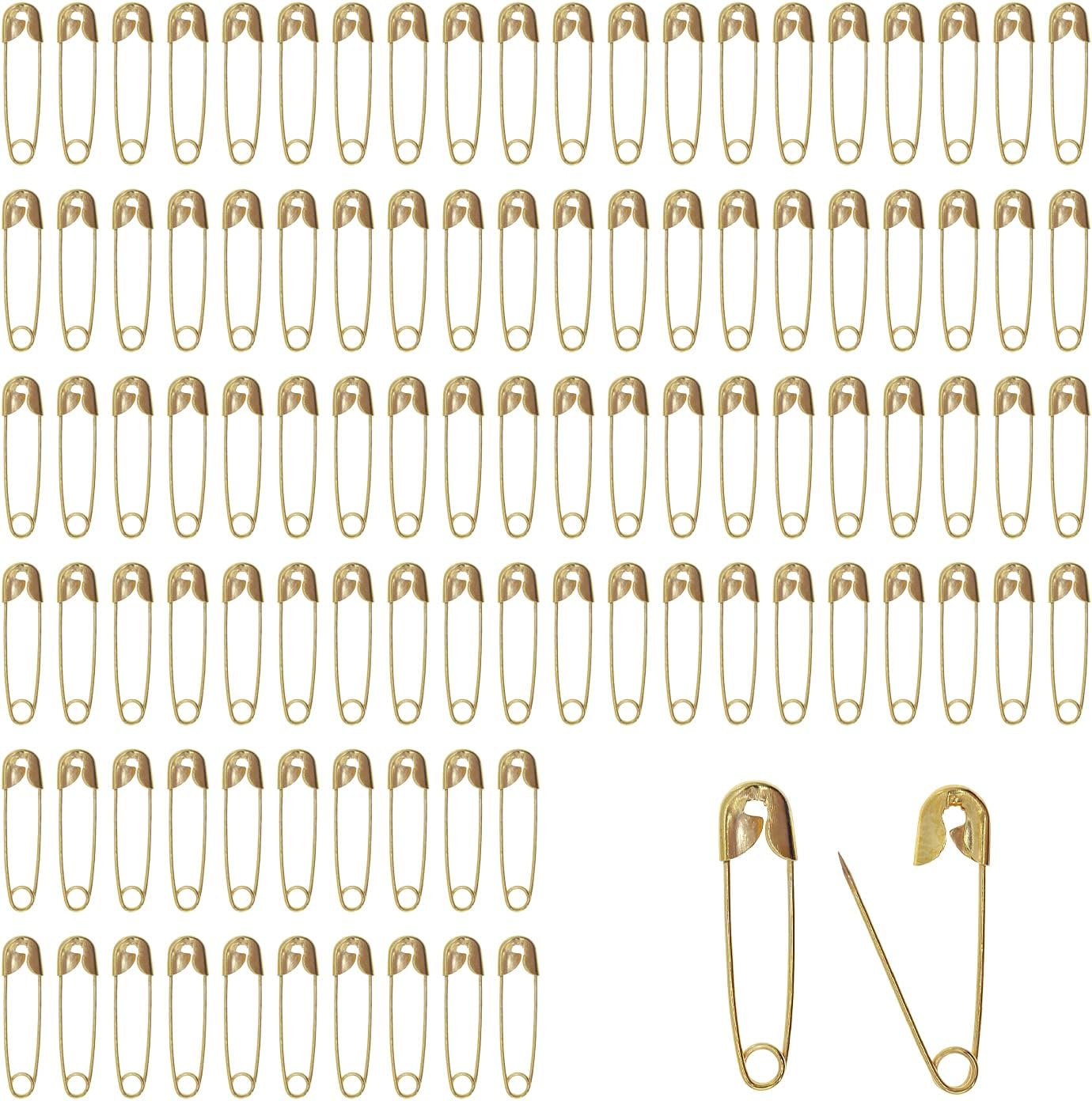 100 Small Tiny Gold Metal Steel Mini Safety Pins 2cm 20mm : Amazon.co ...
