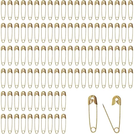 100 Small Tiny Gold Metal Steel Mini Safety Pins 2cm 20mm : Amazon.co ...
