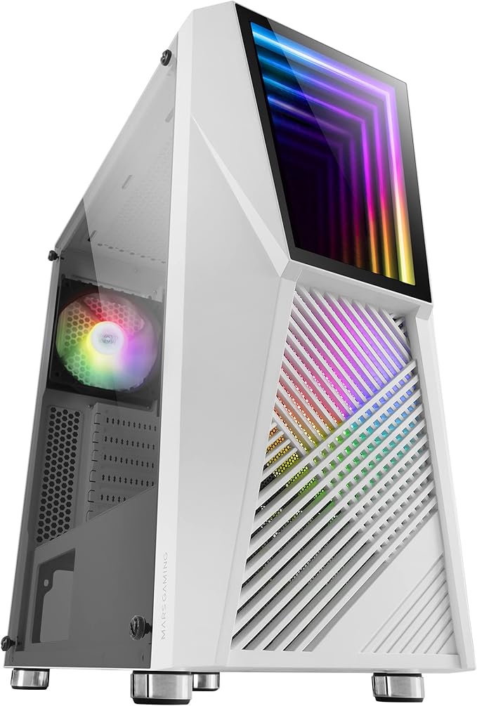 Mars Gaming MC777W, Gaming PC Case, Infinity Mirror ARGB, Tempered ...