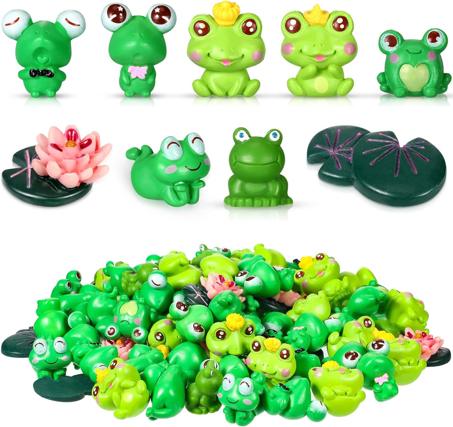 Amazon.com: FairySandy 100 Pcs Mini Frogs Tiny Resin Animals Frog Cake ...