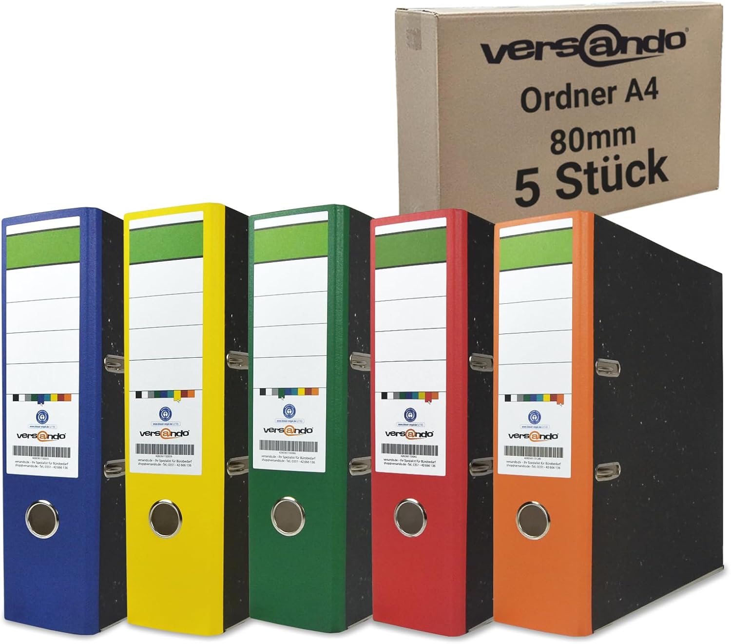 versando Farbmix Farbenspiel 5x breiter Premium Ordner DIN A4 ...