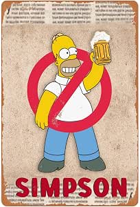 Amazon.com : Retro Homer Simpson Beer Metal Poster Metal Tin Signs ...