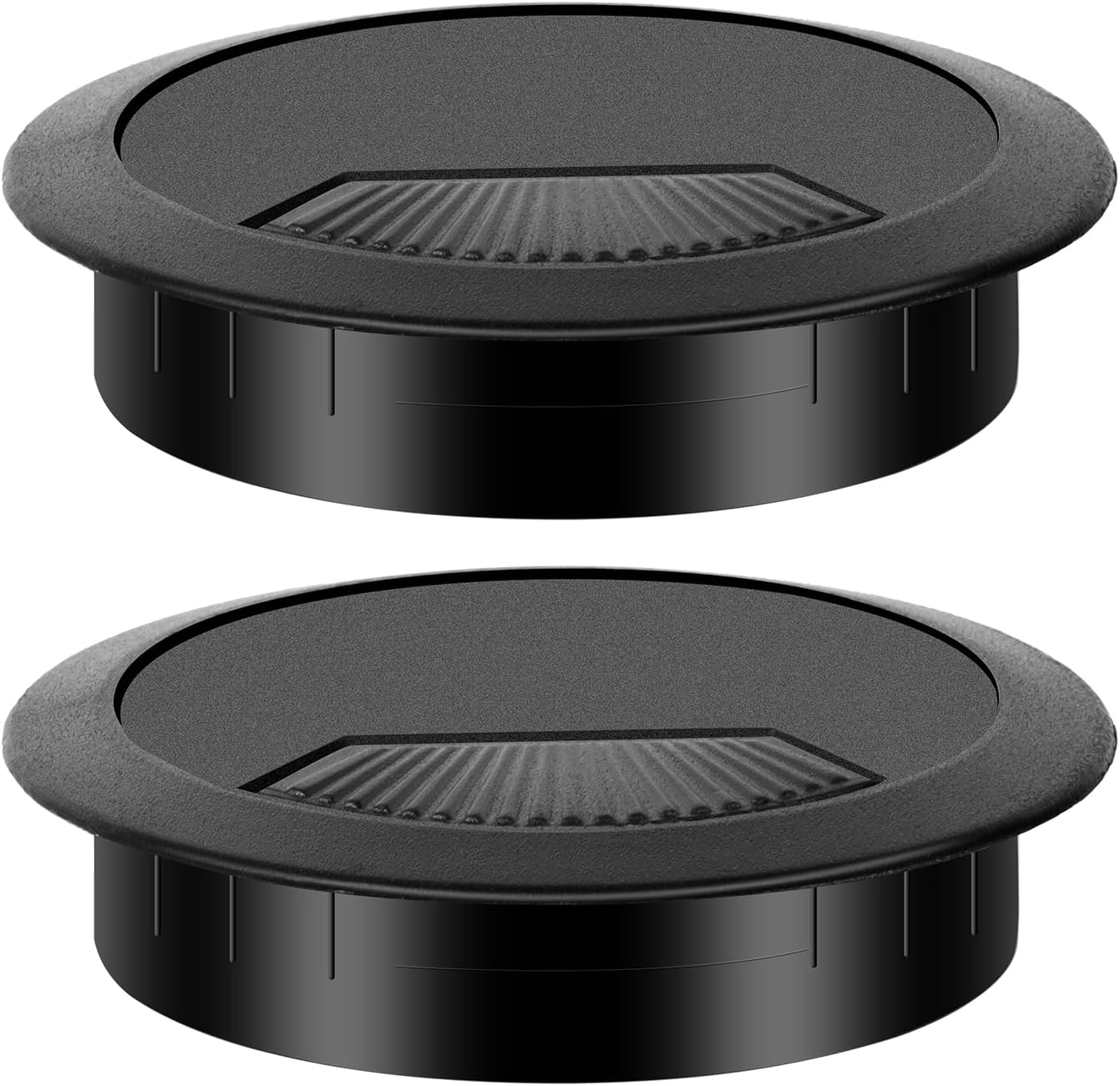 Dawenur 2 Pcs Desk Grommet 60mm Desk Cable Hole Black Plastic Worktop ...