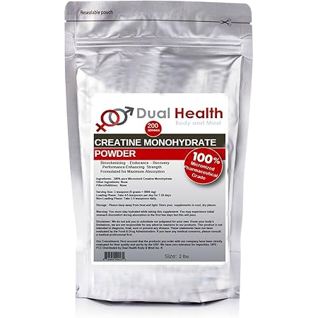 Amazon.com: Pure Micronized Creatine Monohydrate Powder (2 lb) Bulk ...
