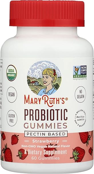 Amazon.com: Mary Ruth's Organic Strawberry Probiotic Gummies, 60 CT ...