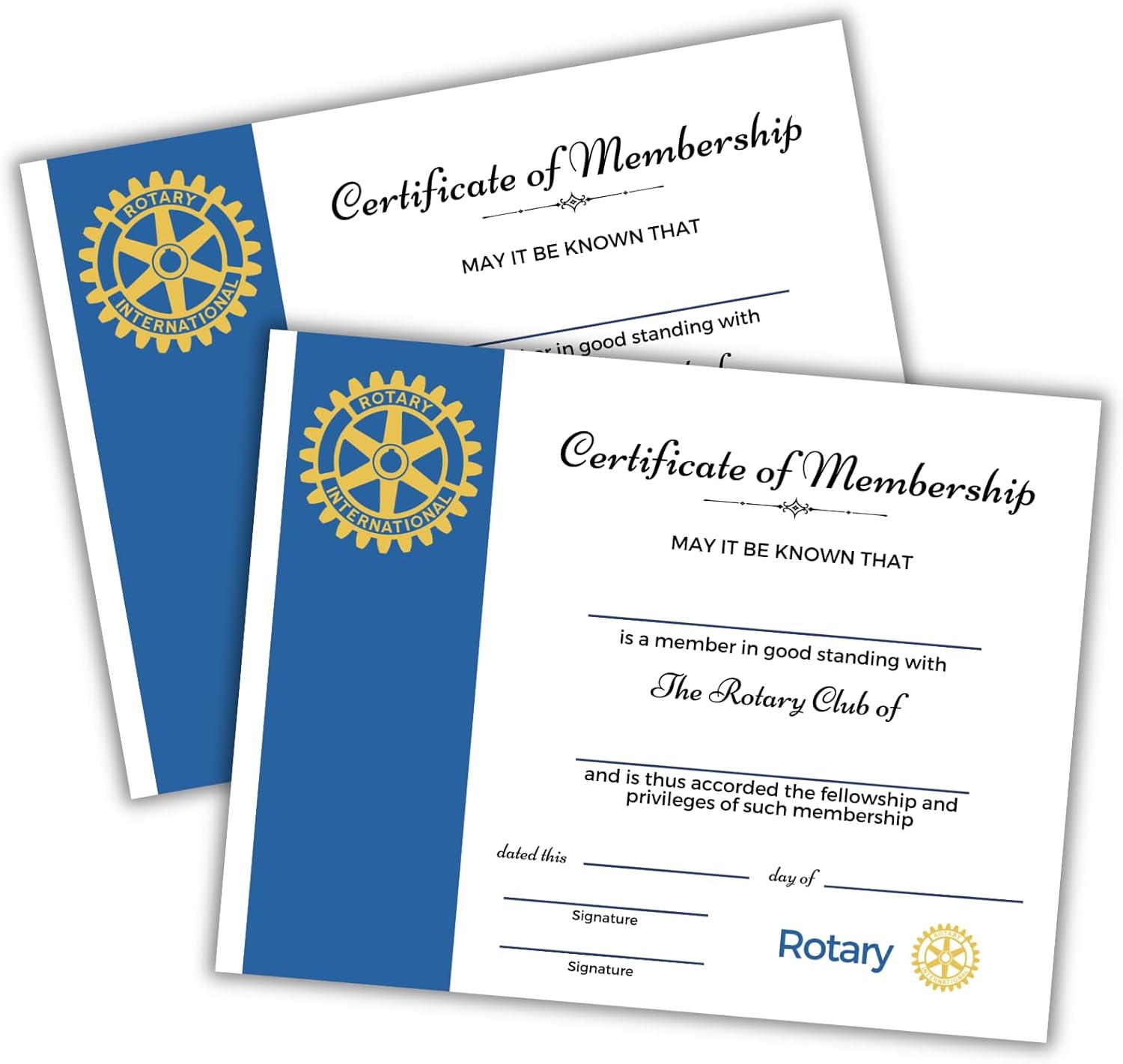 Amazon.com: Rotary Club Certificate of Membership 30pk 8.5x11 ...