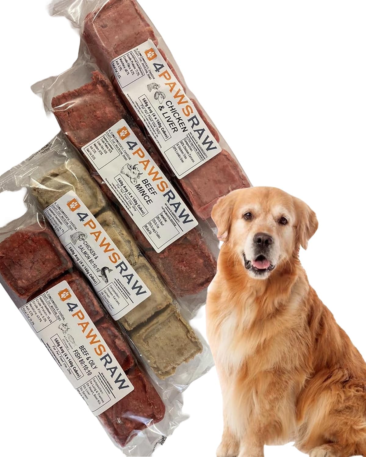 4PAWSRAW Frozen Raw Dog Food Mixed Meat For Dogs & Puppy 20 X 560g ...