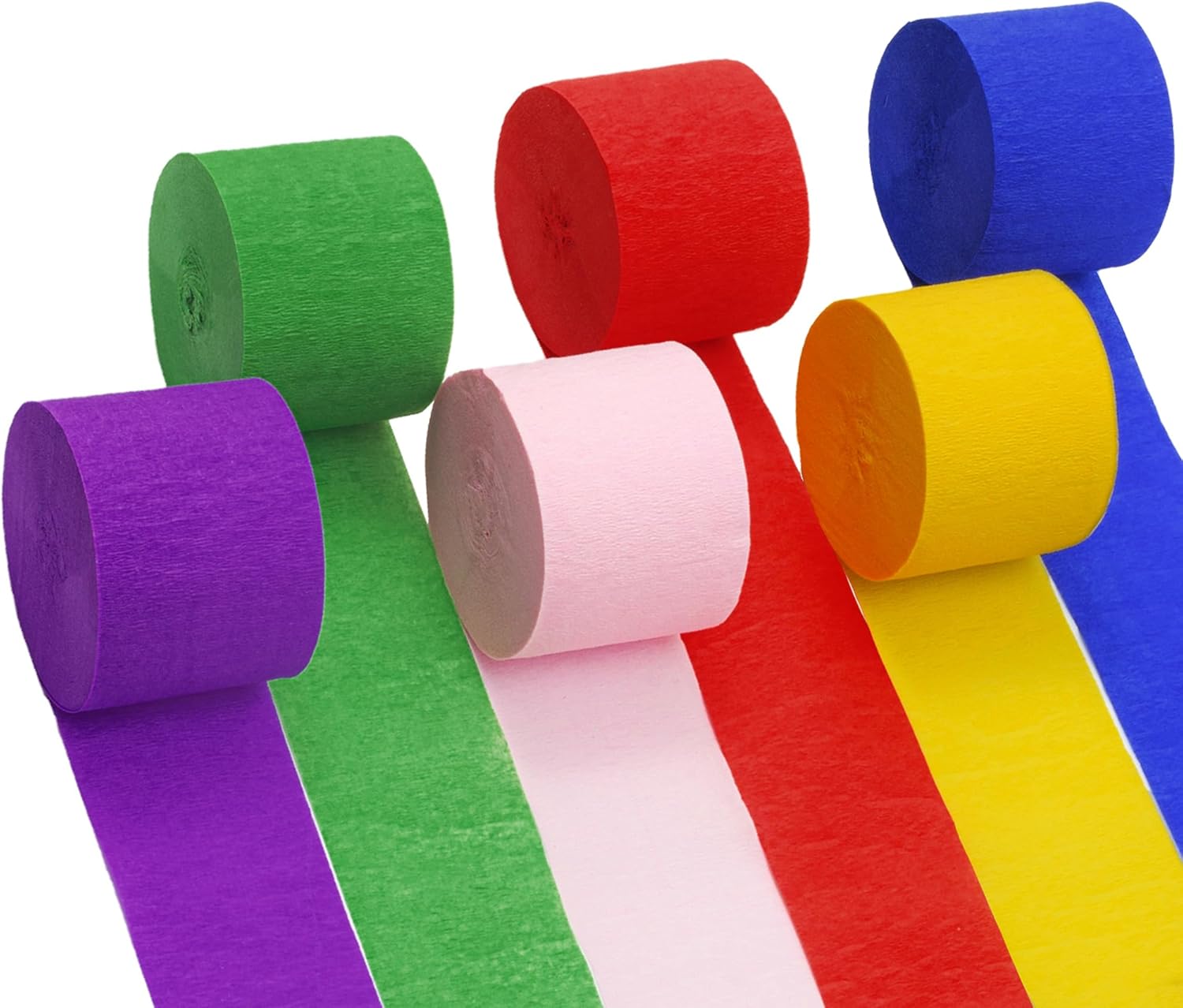 Amazon.com: Suaxova 6 Rolls 492ft Crepe Paper Streamers, 6 Colors Pack ...