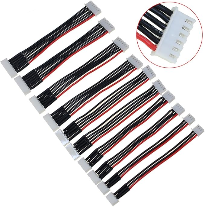 Amazon.com: 2S/3S/4S/5S/6S Battery Balance Plug Silicone Wire Extension ...