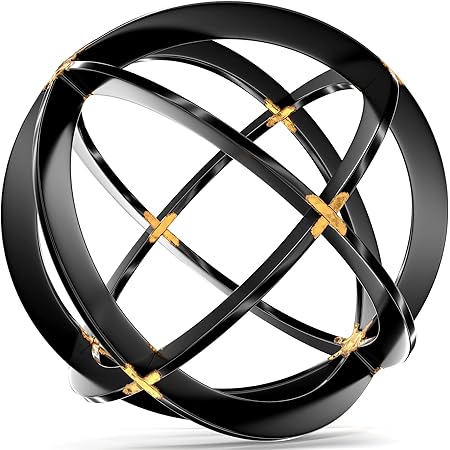 Amazon.com: Black & Gold Iron Sphere - 7 inches - Decorative Bands ...