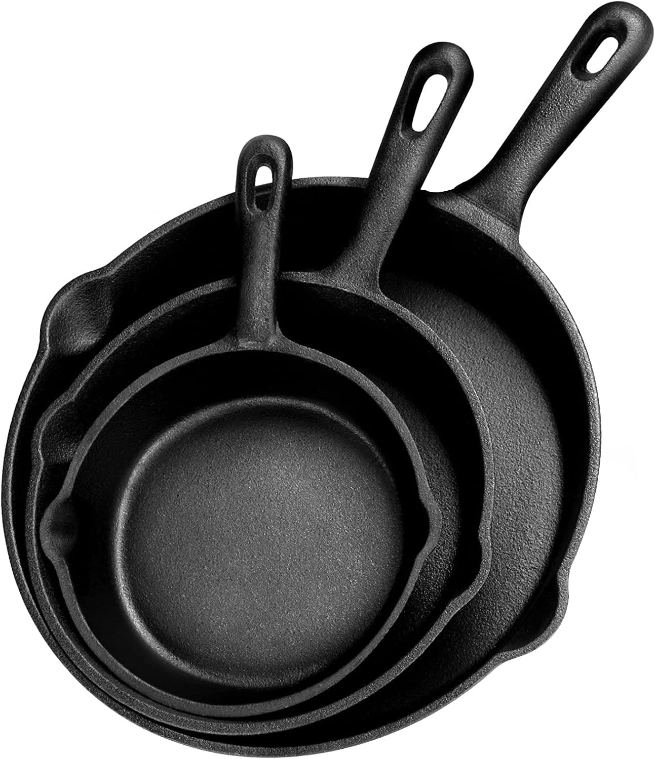 NEWKIBOU - Juego de 3 Sarten Hierro Fundido, Sarten Hierro Fundido ...