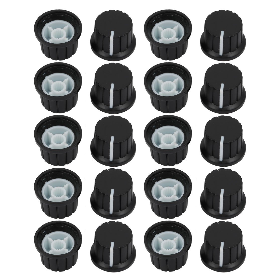 uxcell 20 Pcs 23.7mm x 15.7mm Plastic Potentiometer Volume Control ...