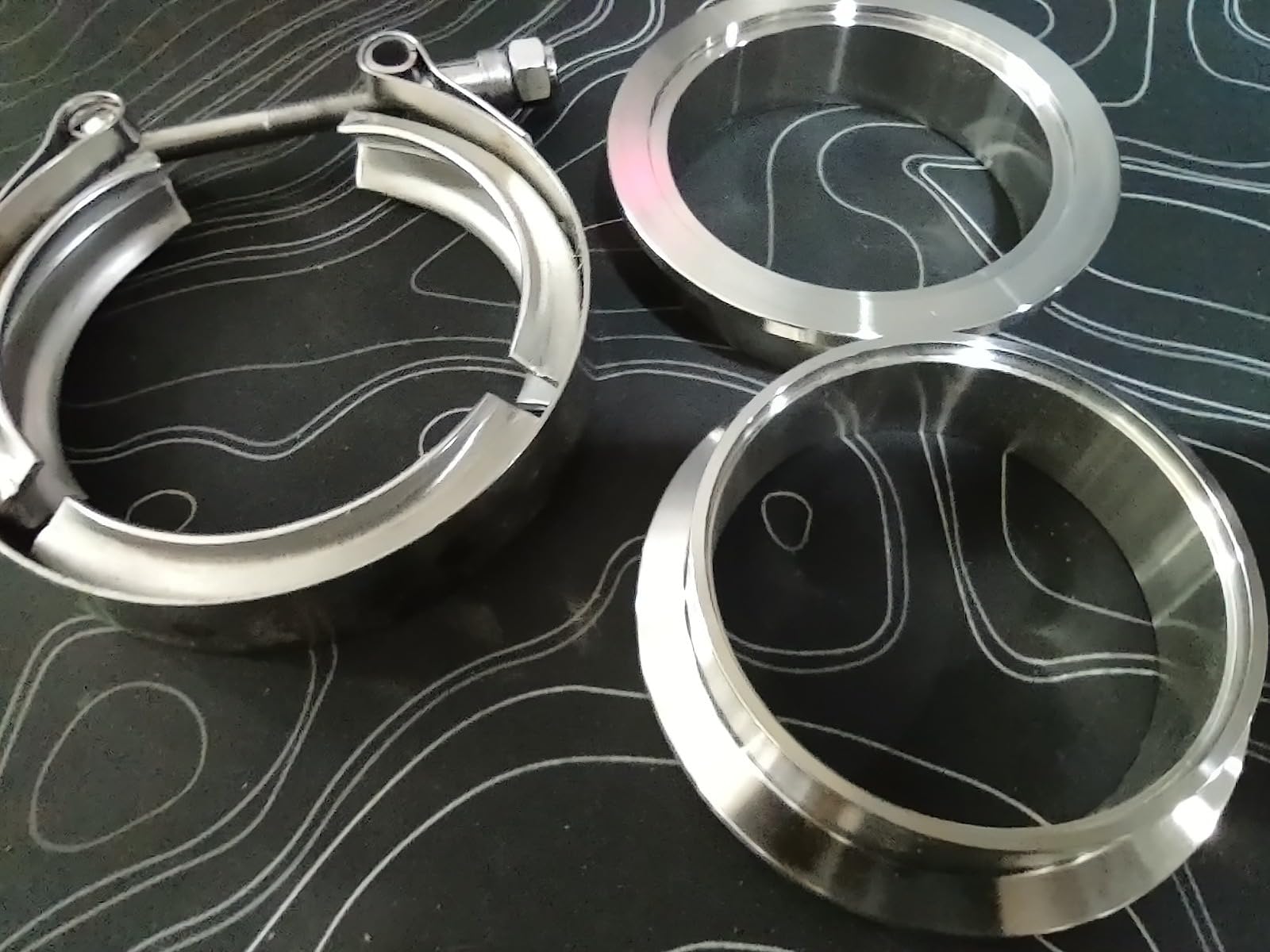 Amazon.com: Elifecenter 3.5 Inch Exhaust V band Clamp 3-1/2" Stainless ...