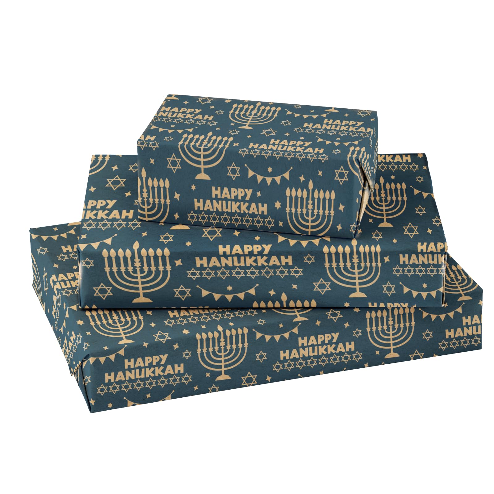 Amazon.com: RUSPEPA Kraft Hanukkah Wrapping Paper Roll - Mini Roll ...