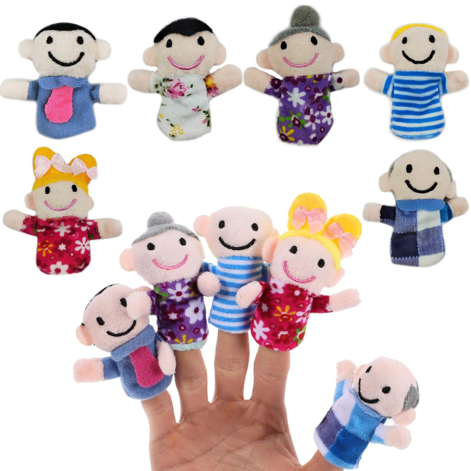 6 Pieces Finger Puppets for Toddlers, Finger Puppets Cute Soft, Finger ...