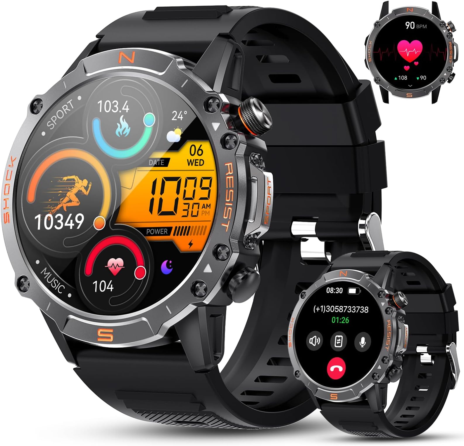 Amazon.com: KACLUT Smart Watch,1.43" AMOLED Smart Watch for Android ...